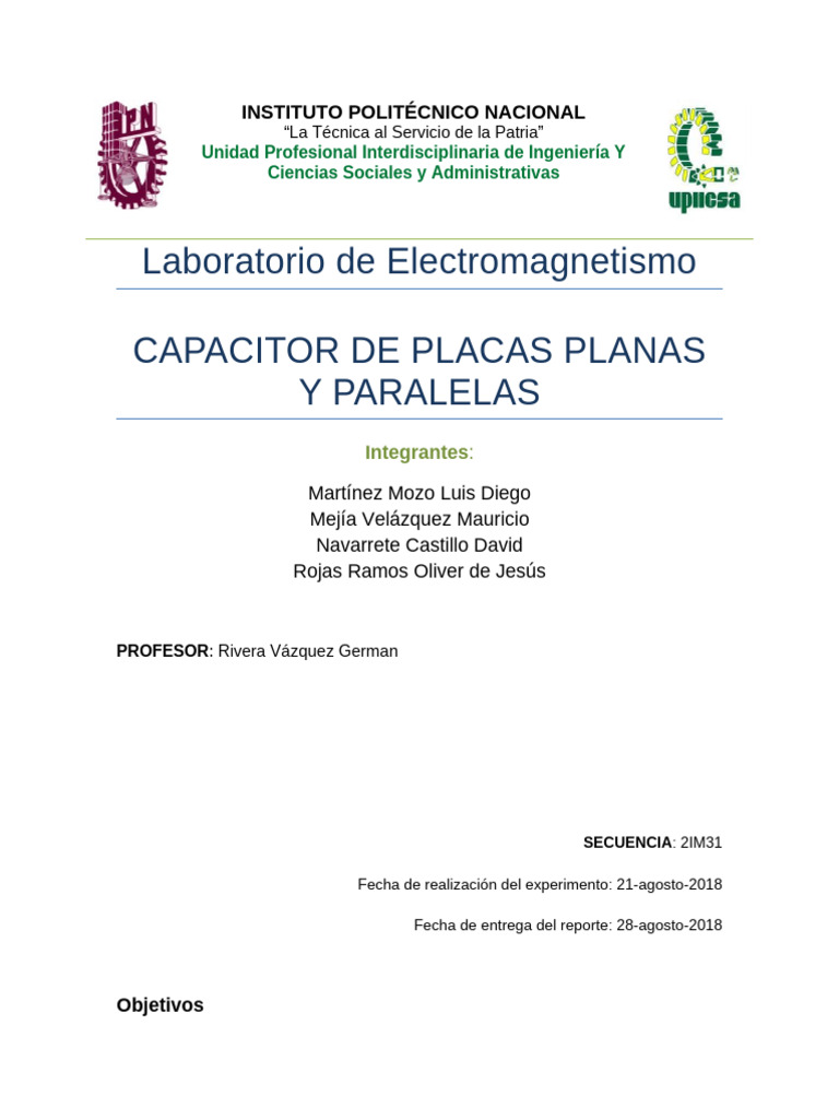 Capacitor de Placas Paralelas | PDF
