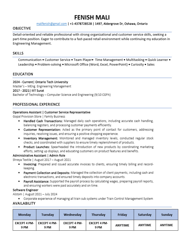 Resume Fenish | PDF