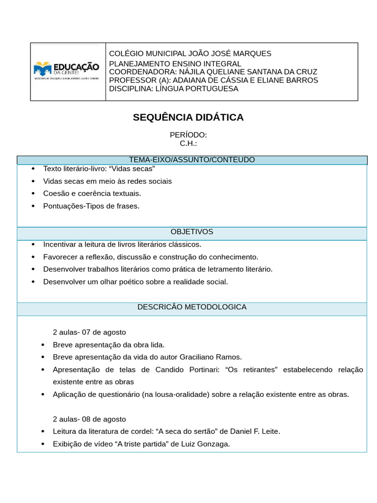 sequencia didática integral | PDF