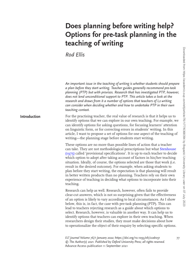 ellis,r. 2022. writing | PDF