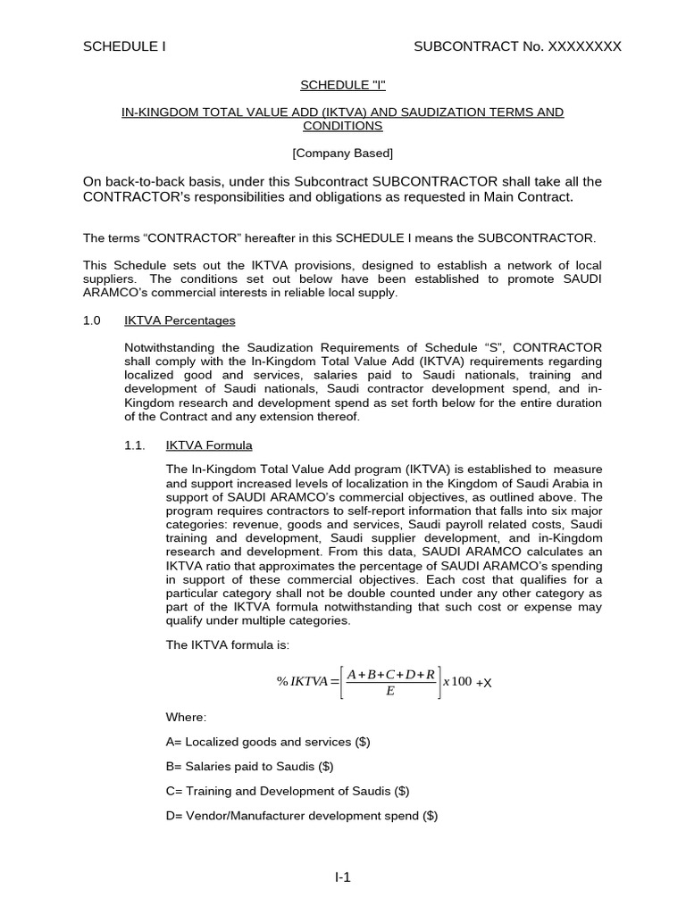 9 Schedule I - Company | PDF