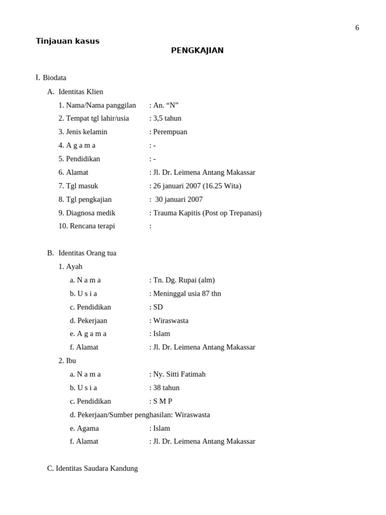 Format Pengkajian | PDF