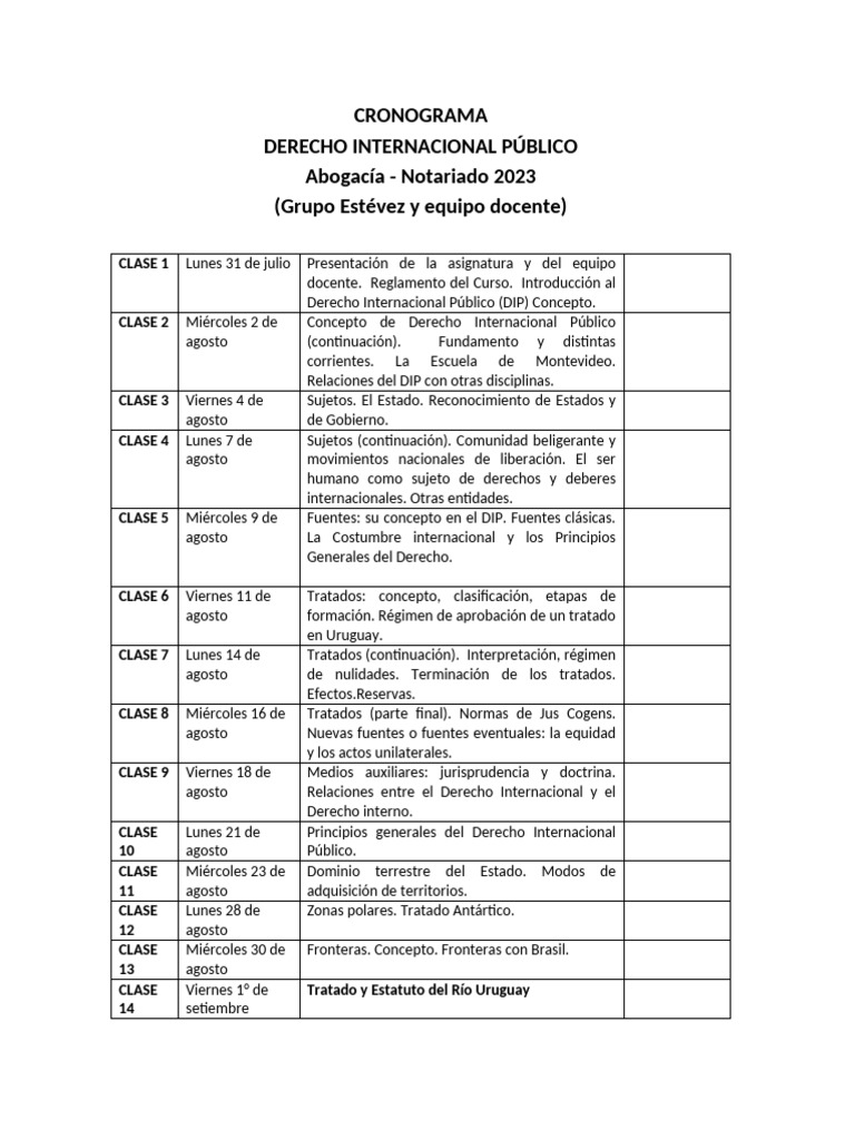Cronograma Dip 2023 | PDF