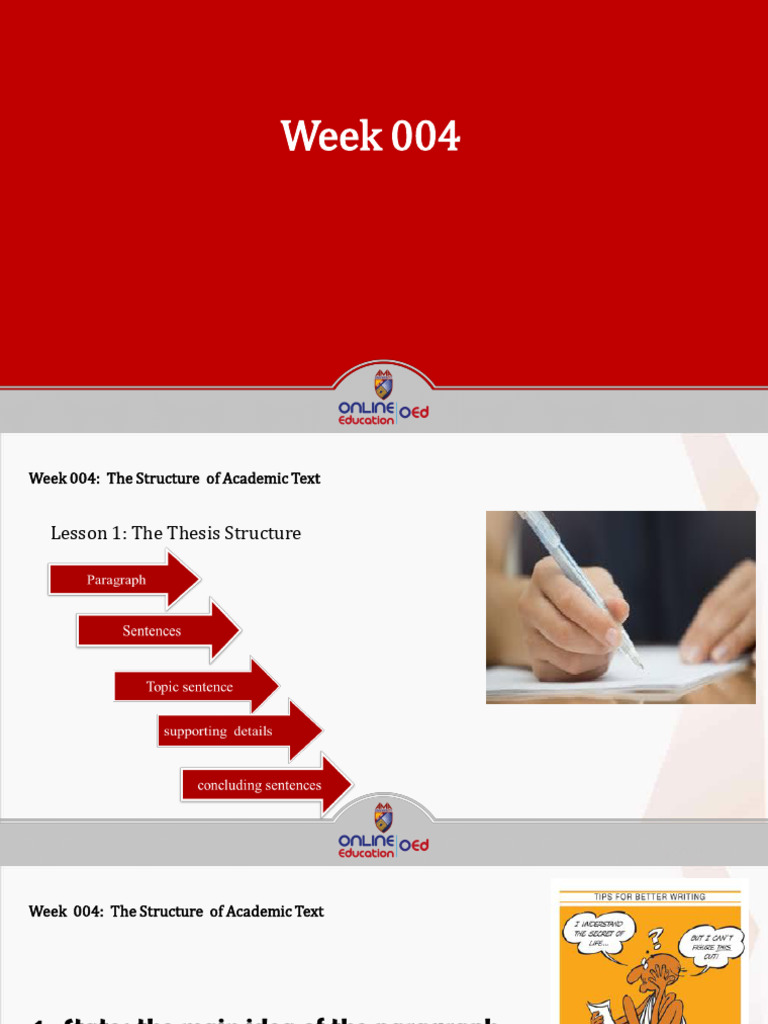 Week 004-Presentation The Structure of Academic Text Part 1 | PDF