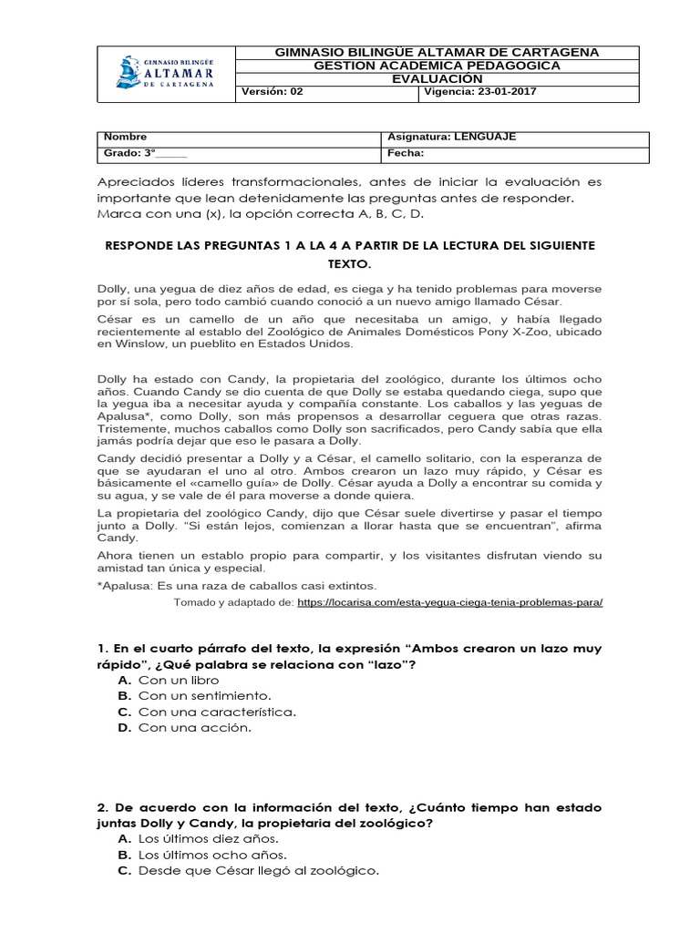3° - Evaluacion Intermedia | PDF