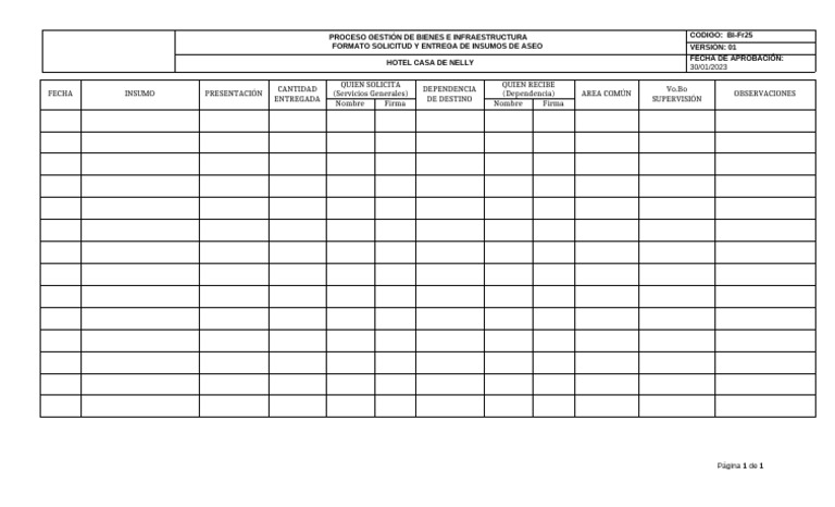 BI-Fr25 Formato Solicitud y Entrega de Insumos de Aseo y Cafetería V01 ...