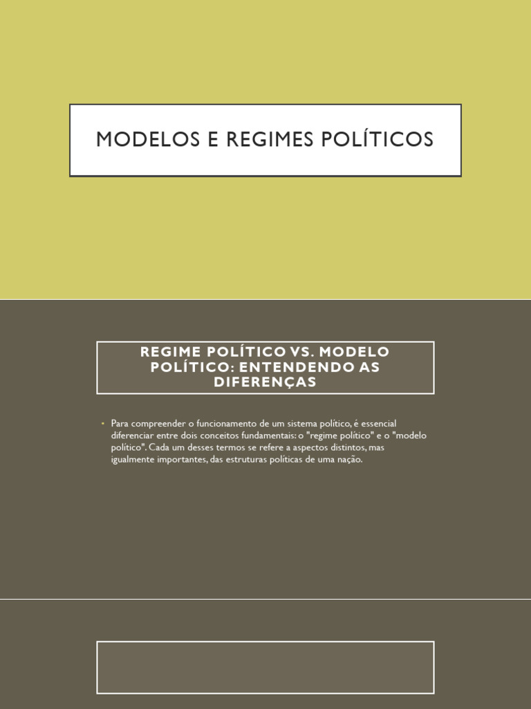 Modelos e Regimes Polã Ticos | PDF