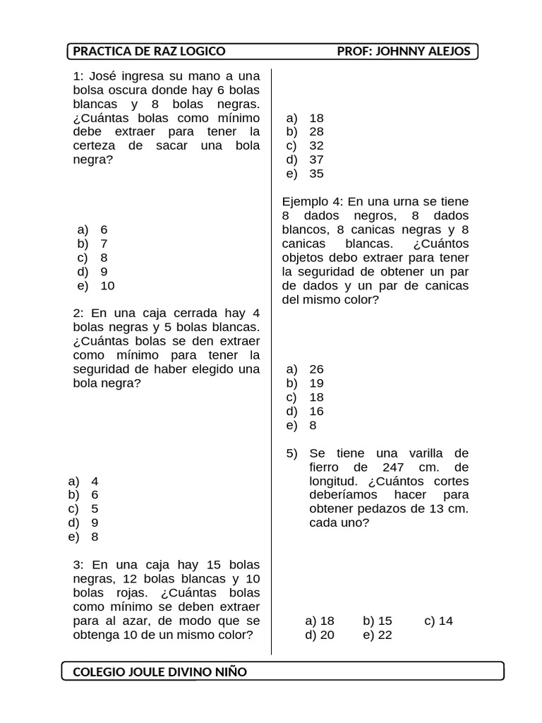Practica de Raz Logico | PDF