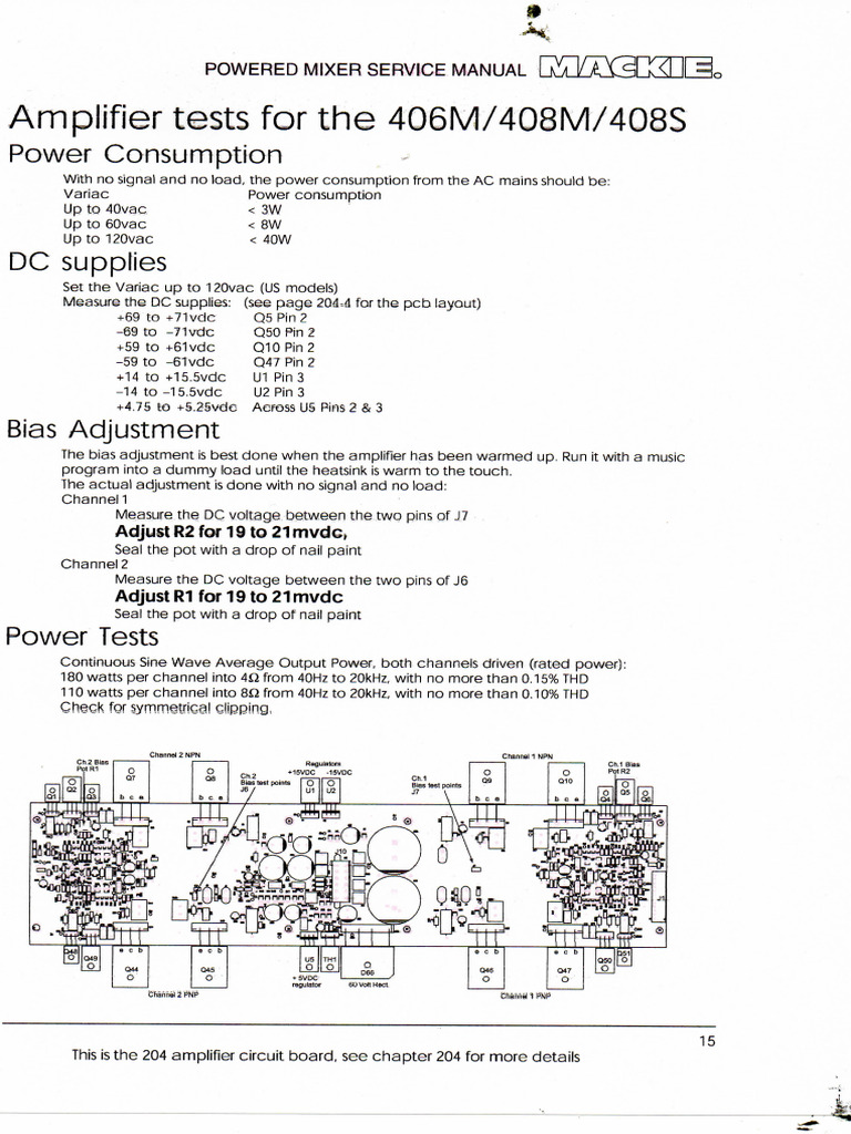 Mackie 406M - 204 Amplifier | PDF
