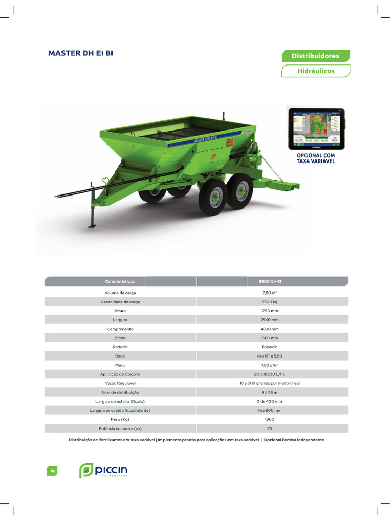 Adubadeira Piccin - Master 5500 DH El | PDF