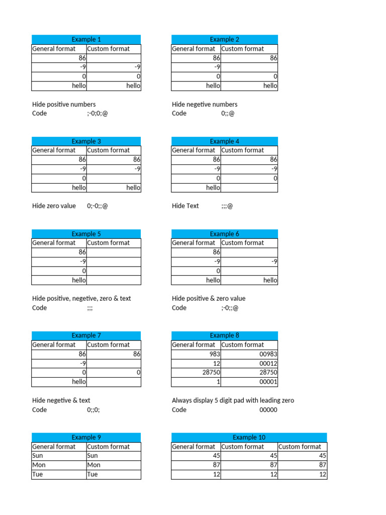 Custom Number Format | PDF