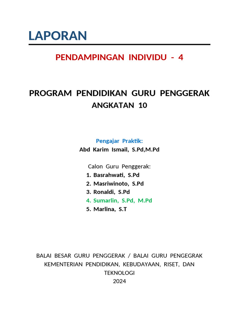 Laporan PI - 4-p Sumarlin | PDF