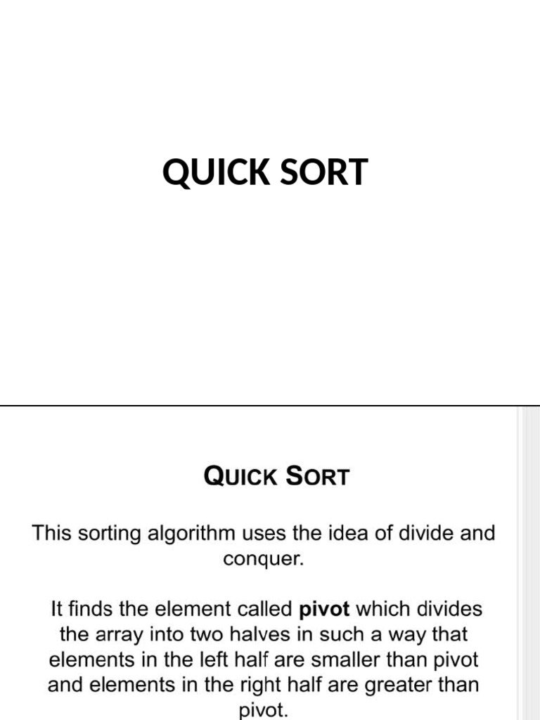Quick Sort | PDF