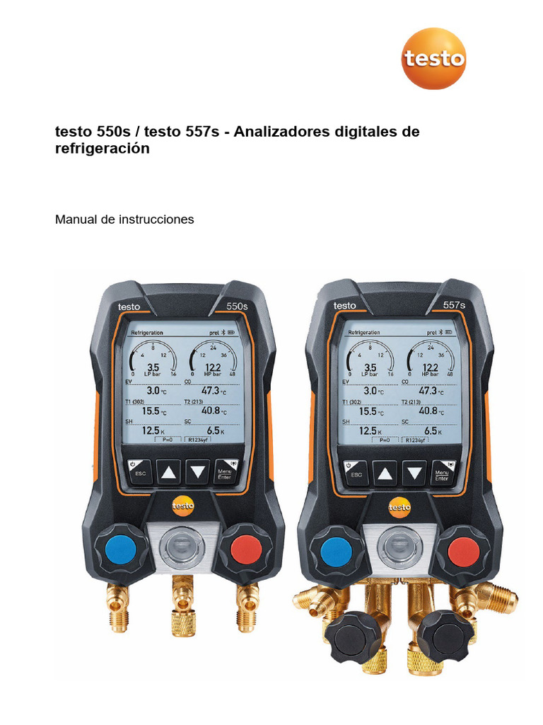 Testo 550s Testo 557s Analizadores Digitales de Refrigeracion Manual de ...