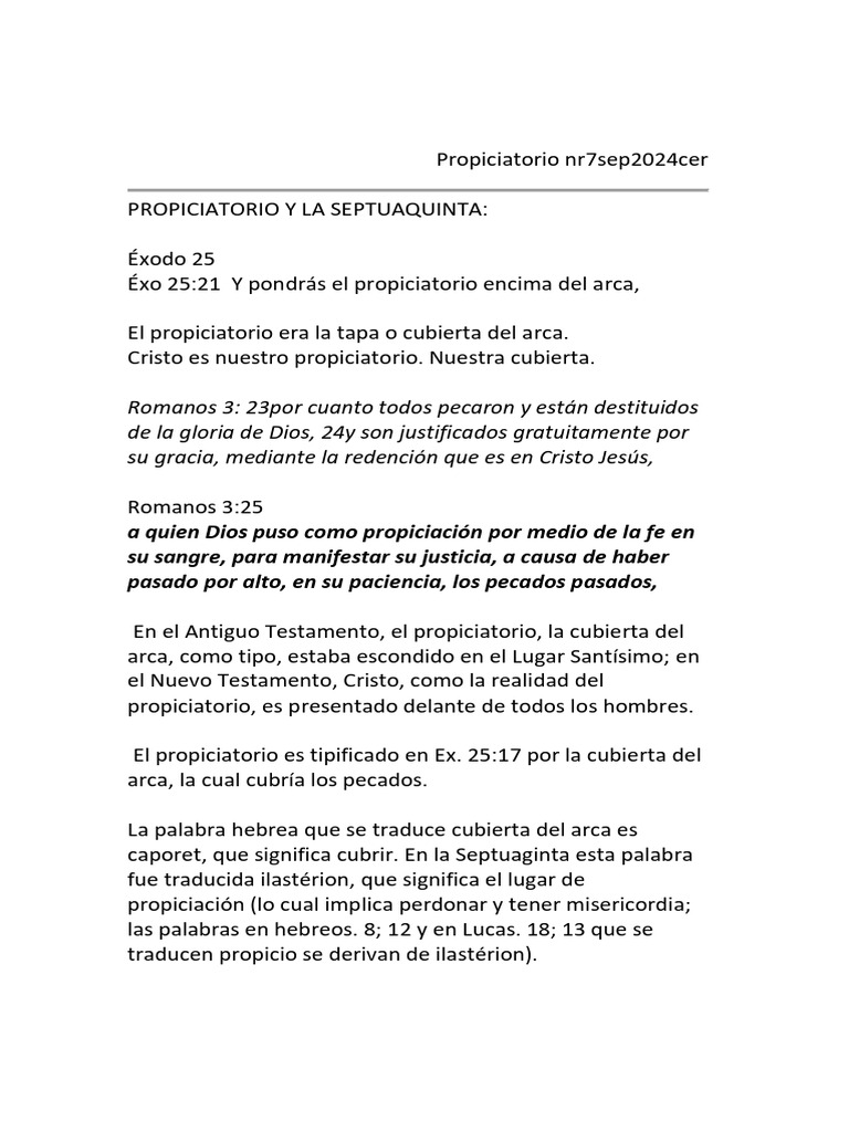 Propiciatorio y La Septuaginta Nr7sep2024cer | PDF
