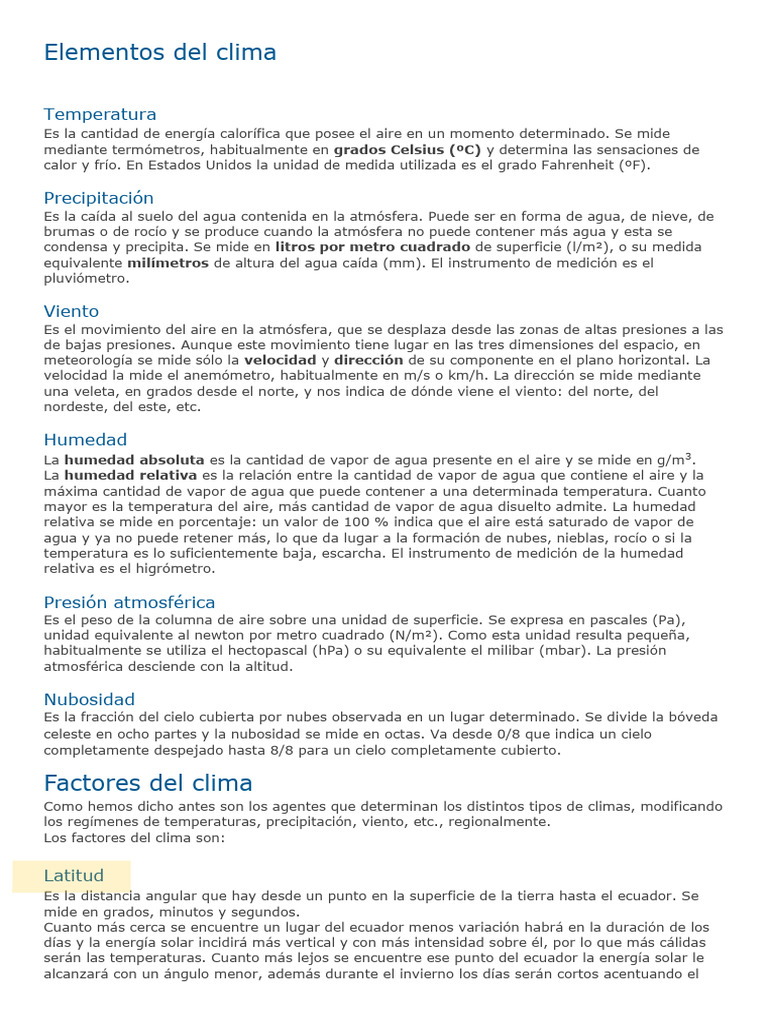 Elementos y Factores Del Clima | PDF | Clima | Herida