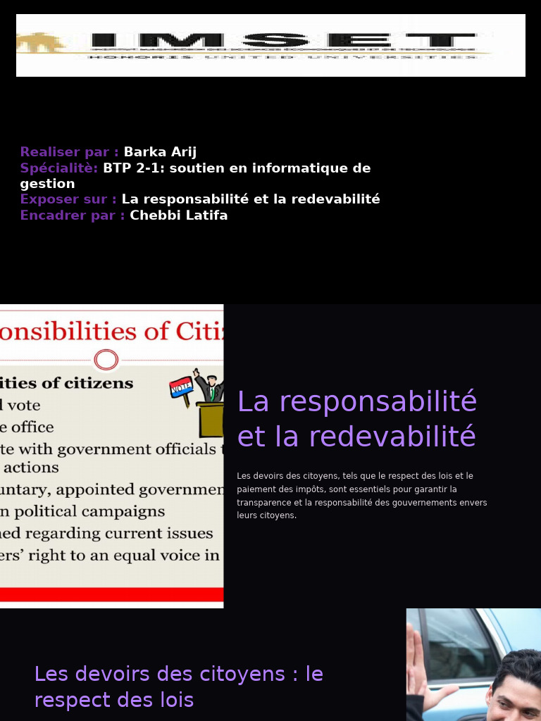 La Responsabilite Et La Redevabilite | PDF