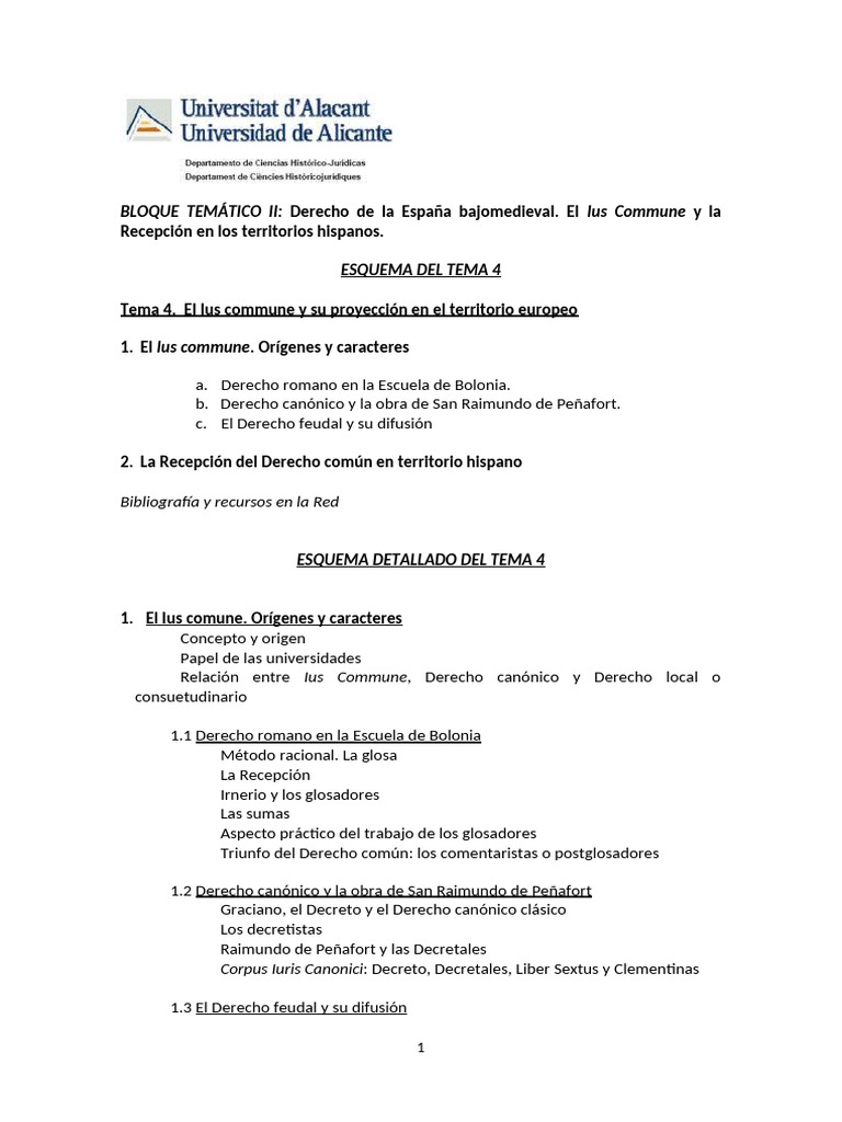 Tema 04. Esquema y bibliografía | PDF