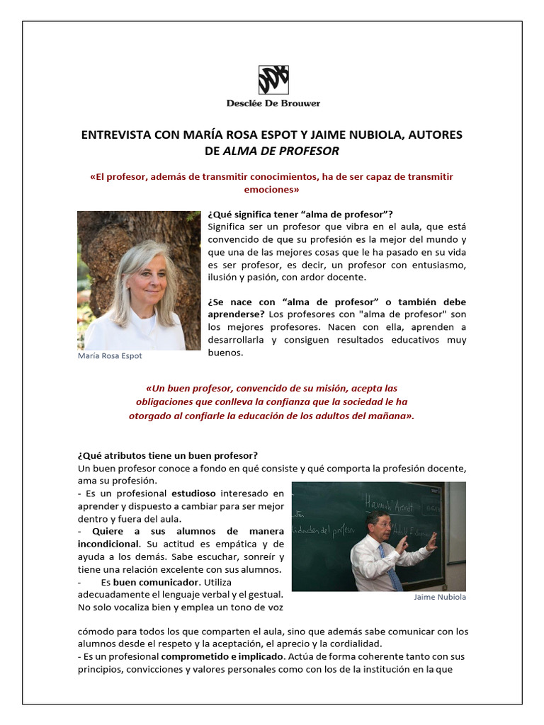 Alma de Profesor La Mejor Profesion Del | PDF