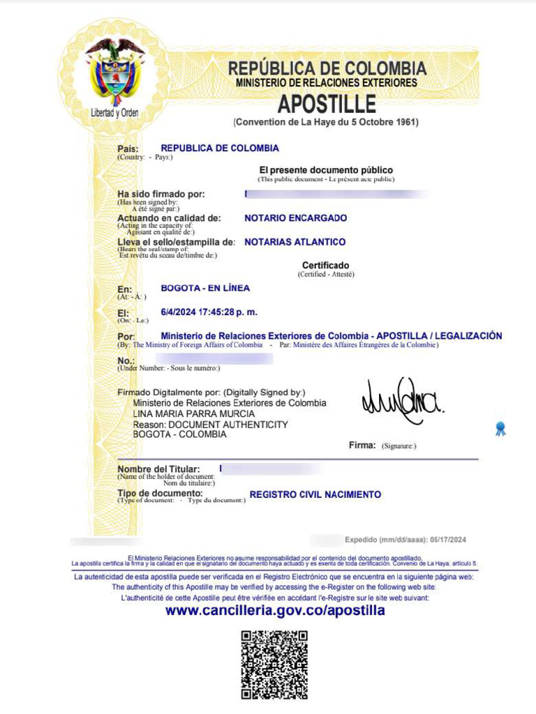 Apostilla Colombiana | PDF