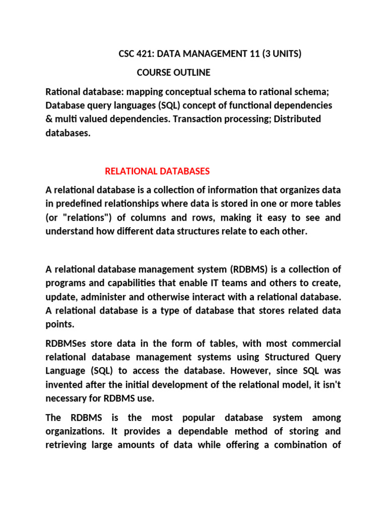 CSC 421 Note Fupre | PDF