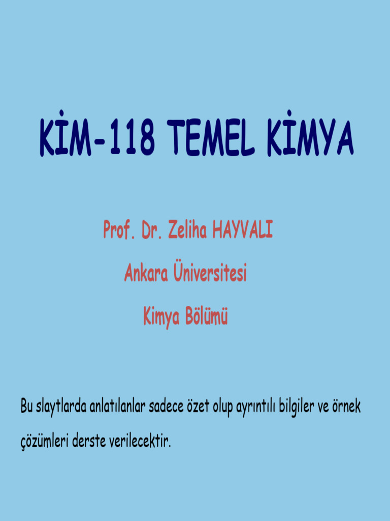 Hafta Bölüm 11 Kimyasal Kinetik | PDF