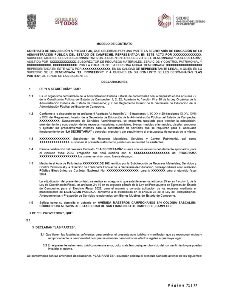 Modelo de Contrato | PDF