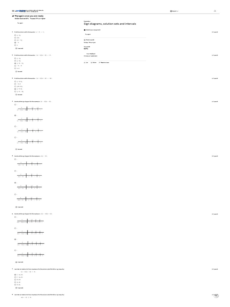 Sign Diagrams Solution Sets And Intervals Coursera Pdf 