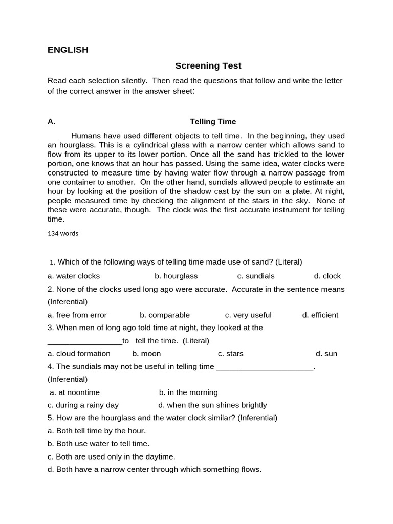 Screening Test | PDF