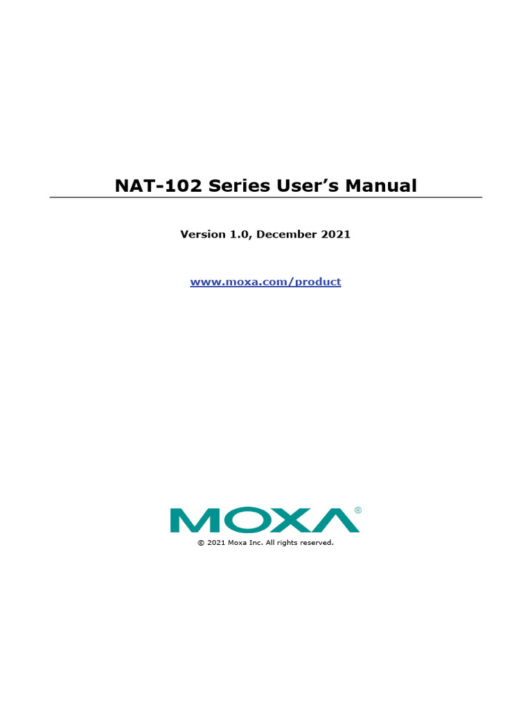 Moxa NAT-102 Series Manual V1.0 | PDF