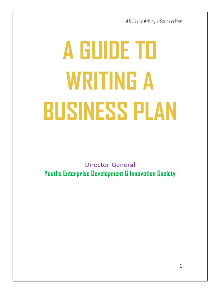 A Guide To Writing A Business Plan Handbook | PDF