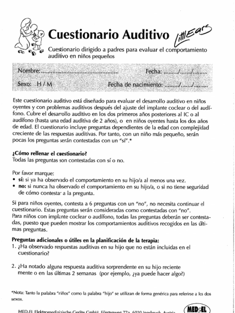 Cuestionario Little ears | PDF