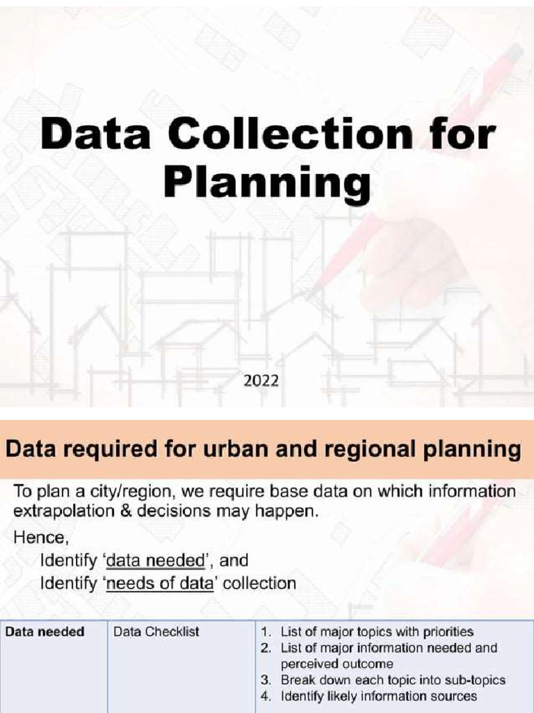 Data survey design for Urban Planning | PDF