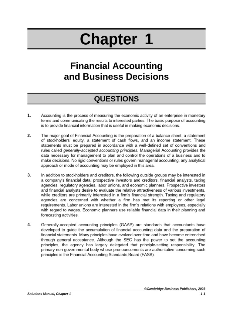 Textbook Solutions - Chapter 1 | PDF