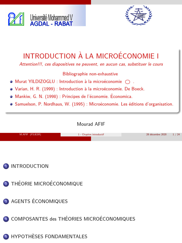 Micro1-Chapitre Introductif 1-G A-Mourad AFIF | PDF
