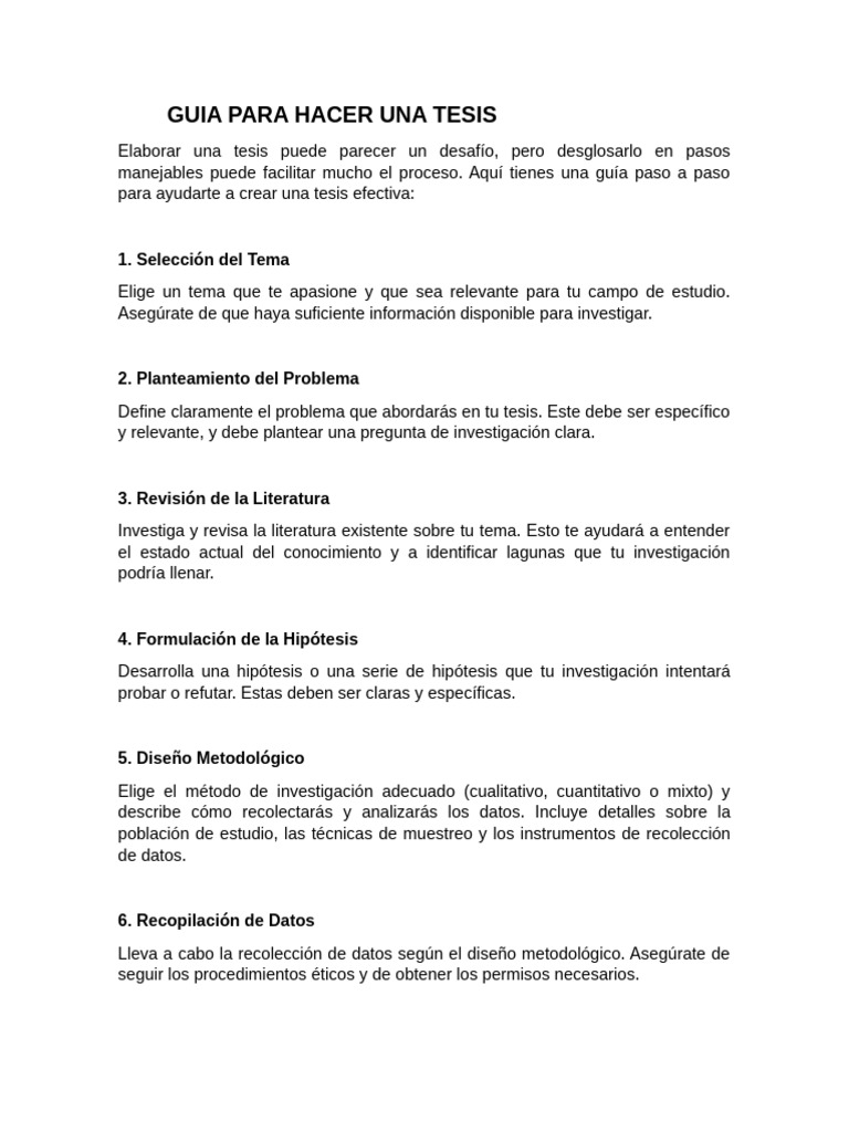 Guia para Hacer Una Tesis | PDF