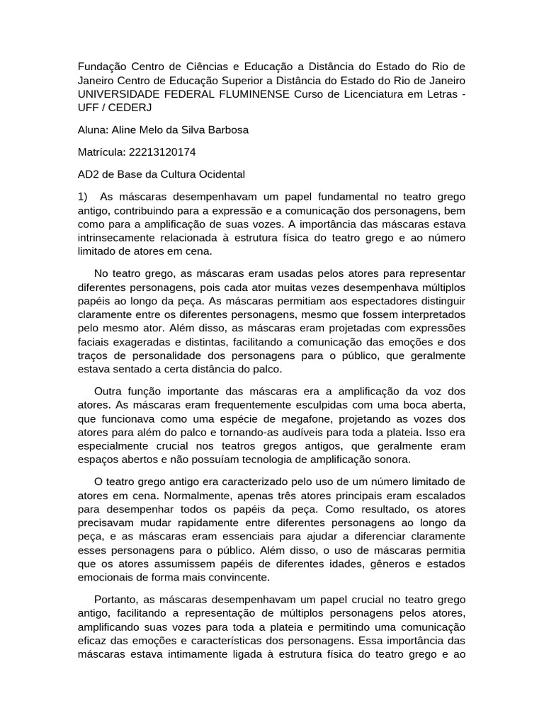 Respostas Da AD2 de BCO | PDF
