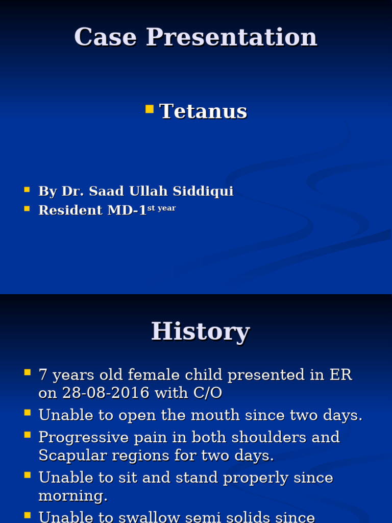 Tetanus Final | PDF