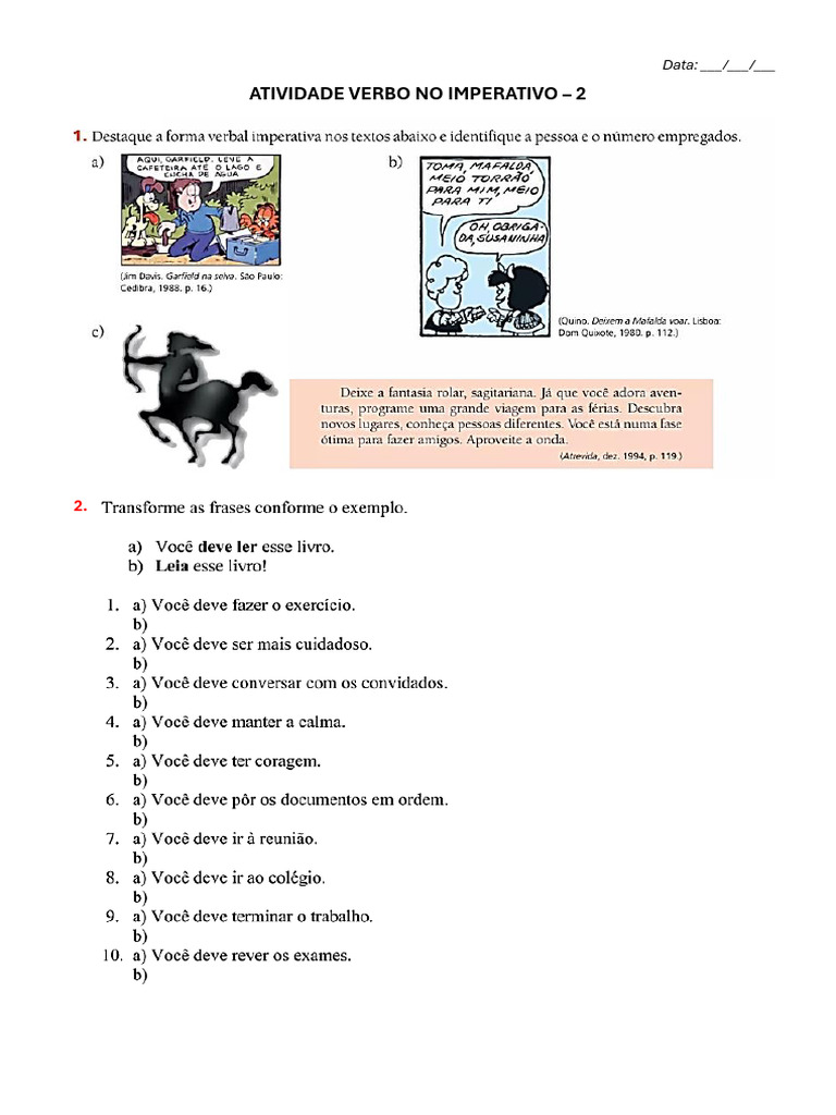 Atividade 6_Verbo imperativo2 | PDF