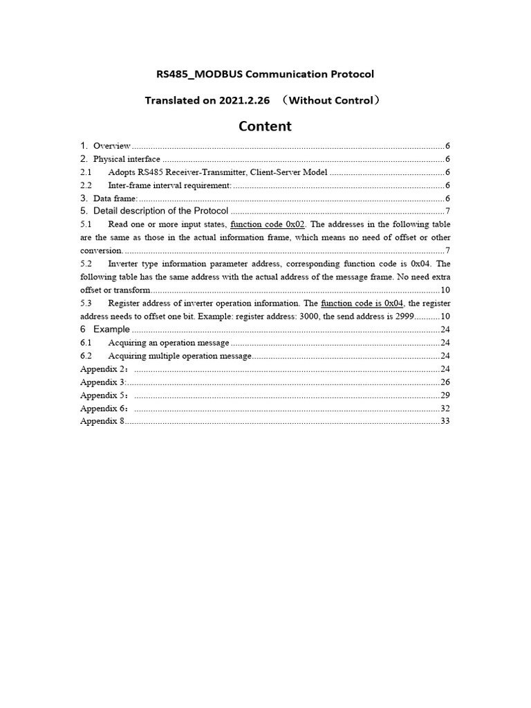 RS485 - MODBUS Grid Tied Inverter - From Solis | PDF