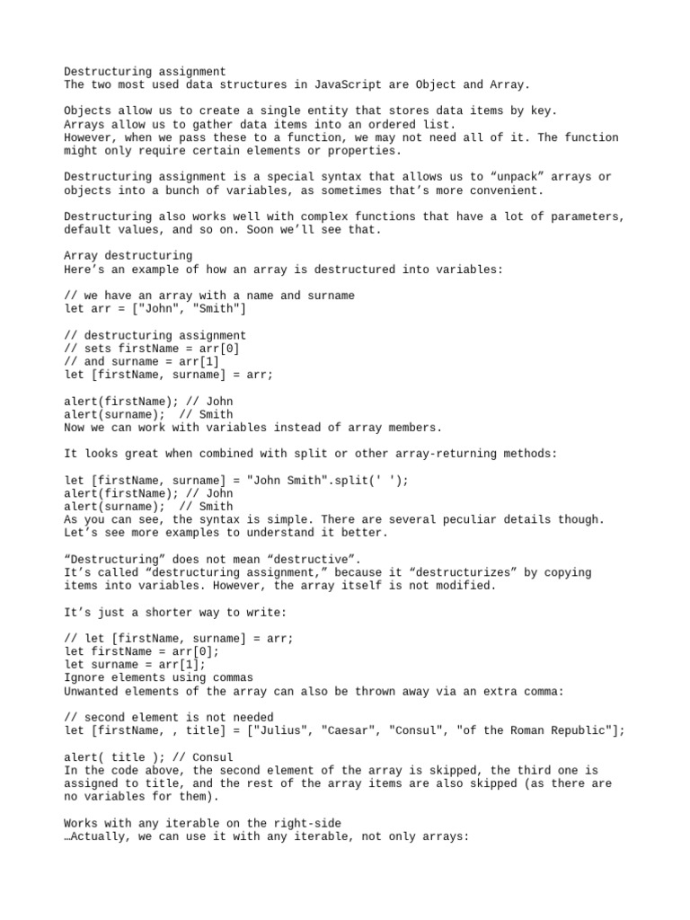 Destructuring | PDF