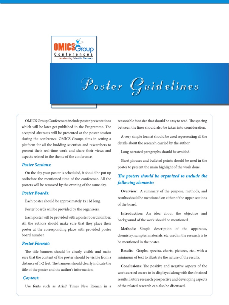 Poster Tips for Budding Scientists | PDF | Art | Technology & Engineering