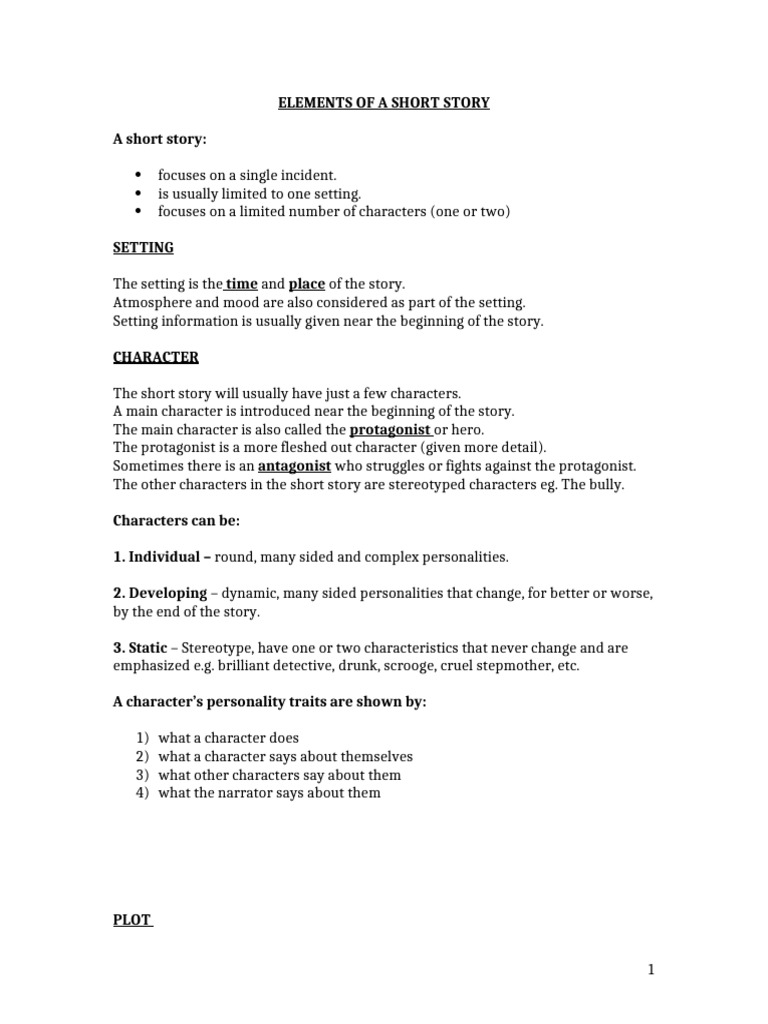 ELEMENTS+OF+A+SHORT+STORY | PDF