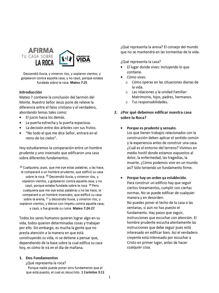 Afirma Tu Casa Sobre La Roca | PDF | Cristo (título) | Noé
