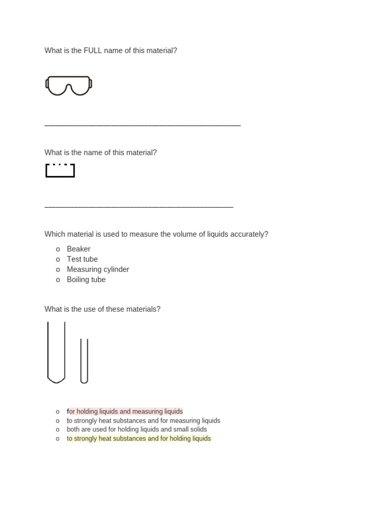 Science Test Lab Equipment | PDF