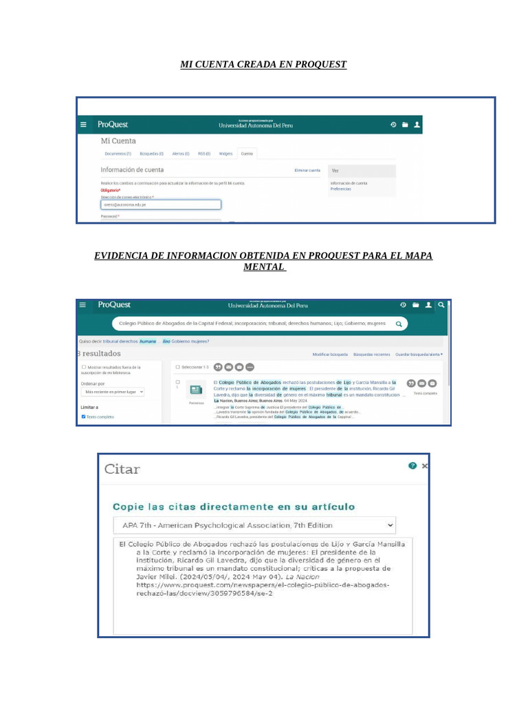 Evidencia Información de Proquest Retto | PDF