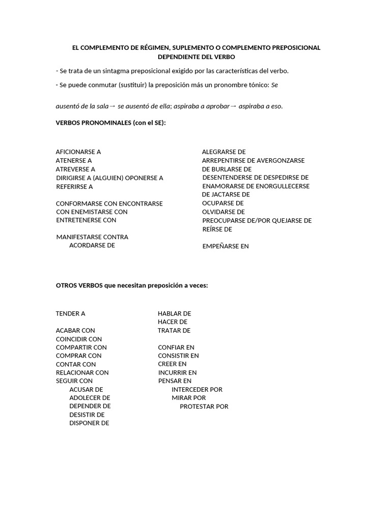 El Complemento de Régimen | PDF