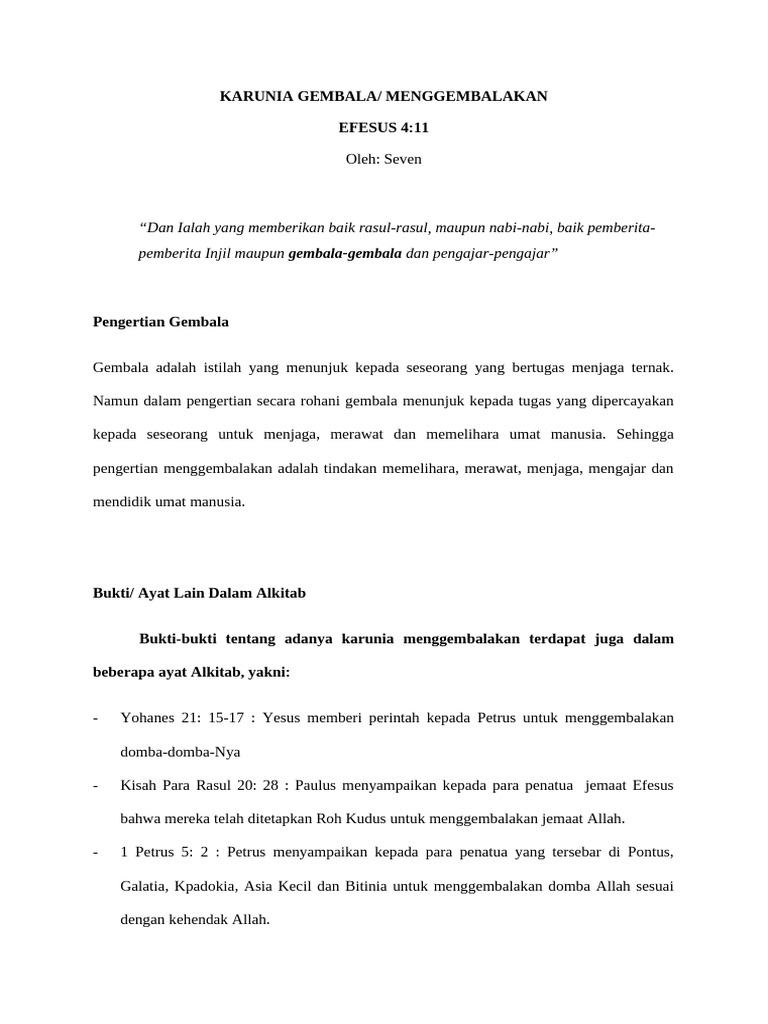 Karunia Gembala Seven | PDF