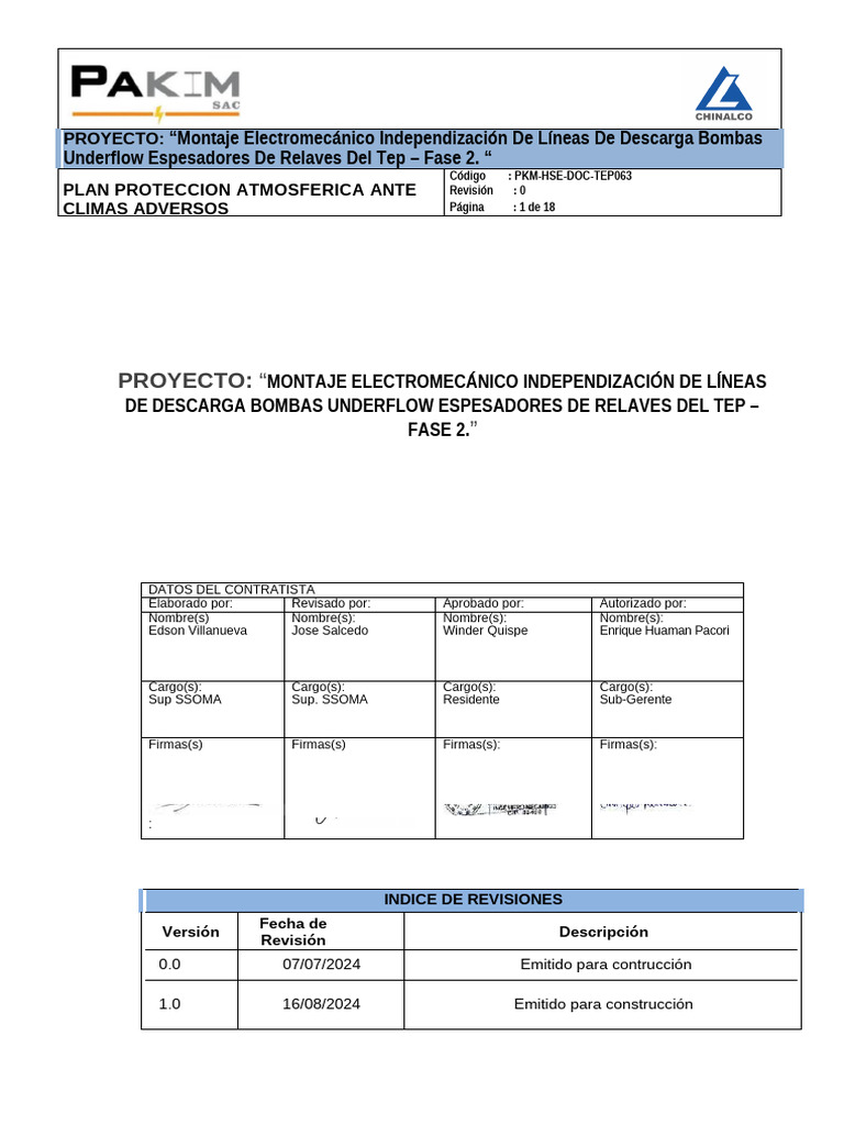 Plan de Proteccion Atmosferia MCP - PAKIM | PDF