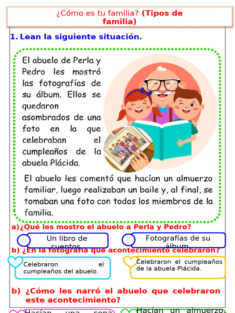 FICHA - PS - Son Iguales Todas Las Familias (Tipos de Familia) | PDF
